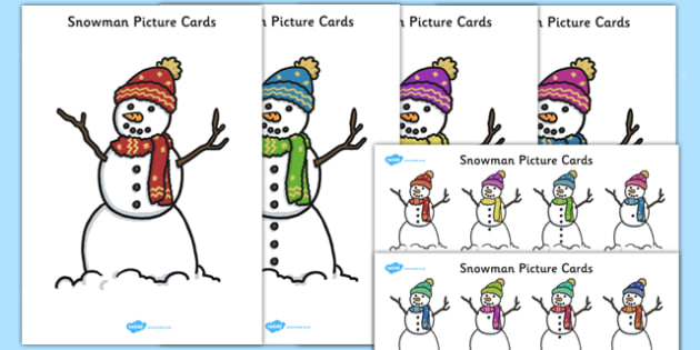 Snowman Picture Cards - EYFS/KS1 - Teacher-made Resource