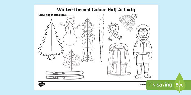 Winter-Themed Fractions Colouring Activity | CfE Resources