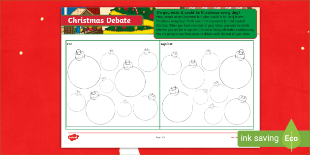 Fun Christmas Debate Activity | CfE Primary Resources