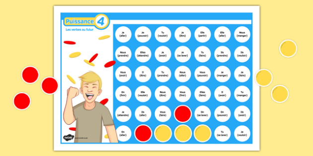Four in a Row Future Tense Self-Checking Board Game French