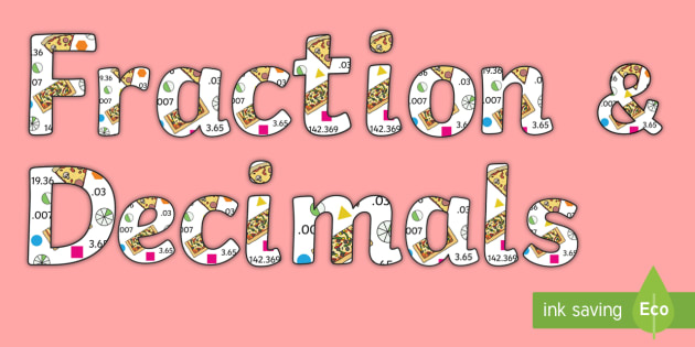 Decimal To Fraction Clip Art