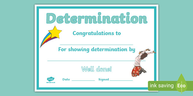 Determination Certificate KS2 (teacher made)