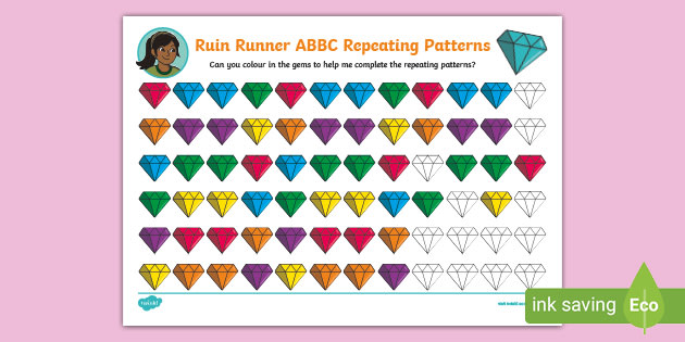 👉 Ruin Runner ABBC Repeating Patterns Activity Sheet