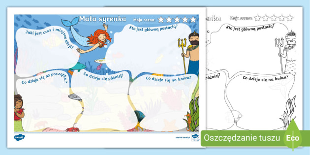 Mała syrenka | Szablon recenzji | Karta pracy