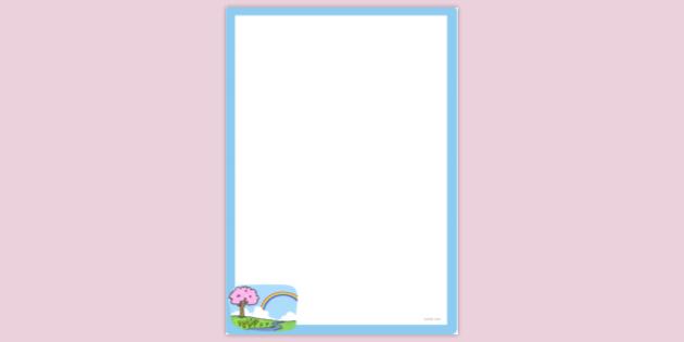 FREE! - Simple Blank Spring Page Border | Page Borders | Twinkl