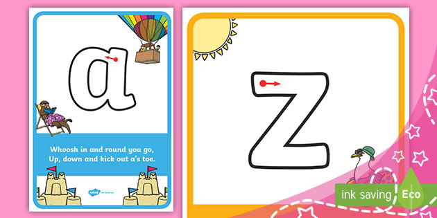 Summer-Themed Letter Formation Rhyme Posters (teacher made)