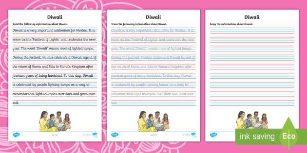 Diwali Handwriting Worksheet / Worksheet