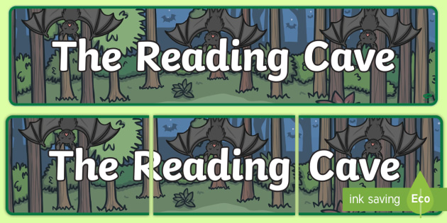 The Reading Cave Display Banner - Bat Themed Classroom Display Banner