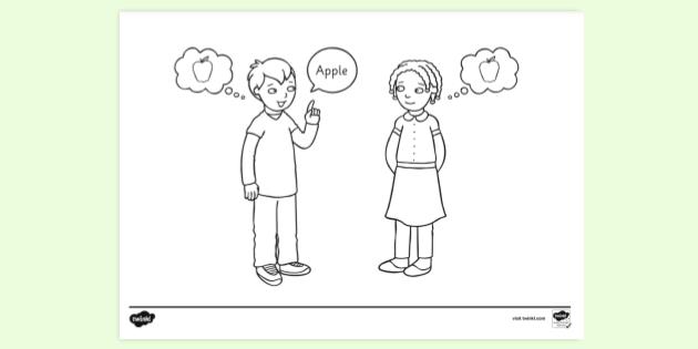 Child Communicating Clearly Colouring Sheets