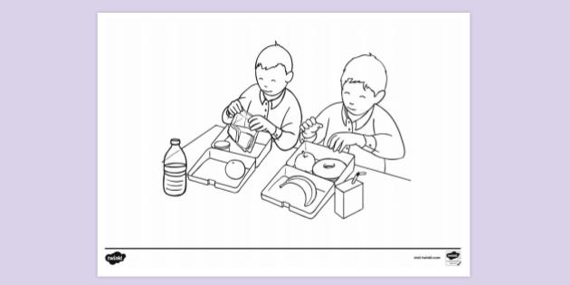 lunch Colouring | Colouring Sheets (teacher made)