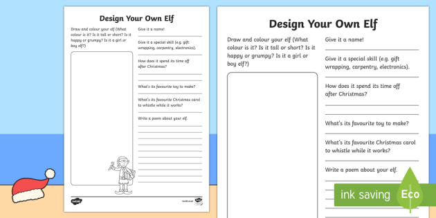 Design Your Own Elf Worksheet Worksheet design-your-own-elf-worksheet-worksheet