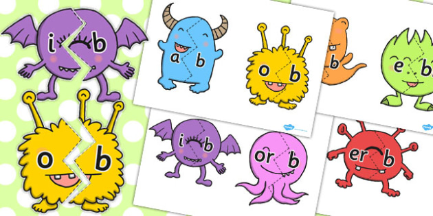 Final B Sound Monster Jigsaws (Teacher-Made)