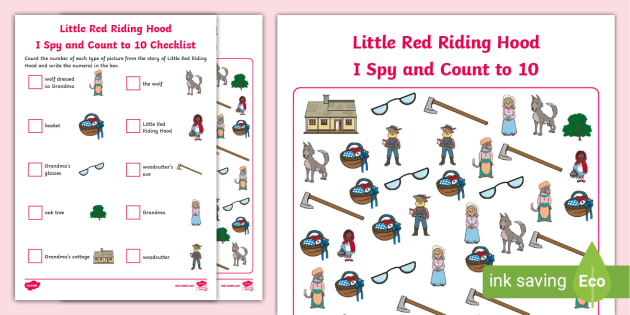 Little Red Riding Hood I Spy and Count Activity to 10