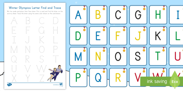 Winter Olympics Letter Find and Trace Activity