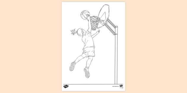 Basketball Hoop Colouring Page