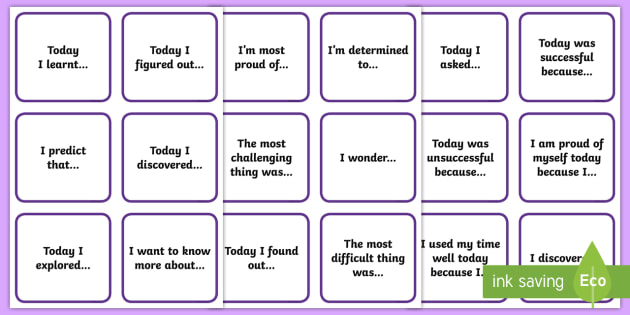 Reflective Thinking Cards - Web of Reflection Activity