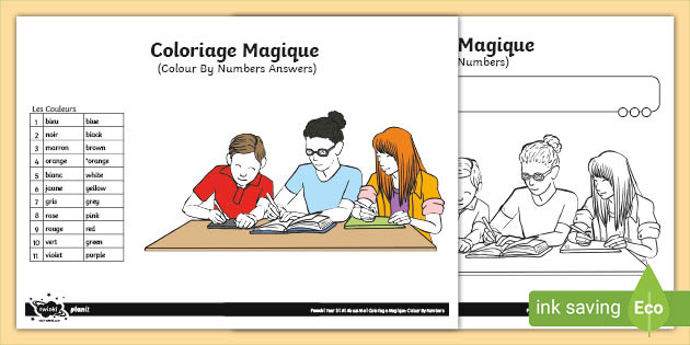 French Colour By Numbers | Twinkl French Resources