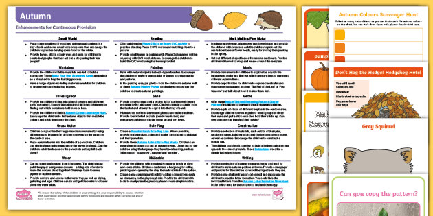 Autumn Continuous Provision Planning Ideas Pack (Reception)