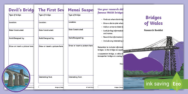 Bridges of Wales: Research Booklet (teacher made)