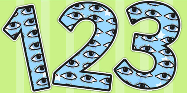 Eye Themed A4 Display Numbers (teacher made)