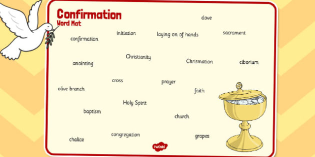 Confirmation Word Mat (teacher made)