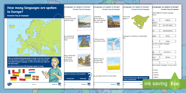 FREE! - How many languages are spoken in Europe? European Languages