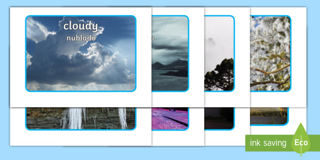 Weather Display Photos English/Spanish (teacher made)