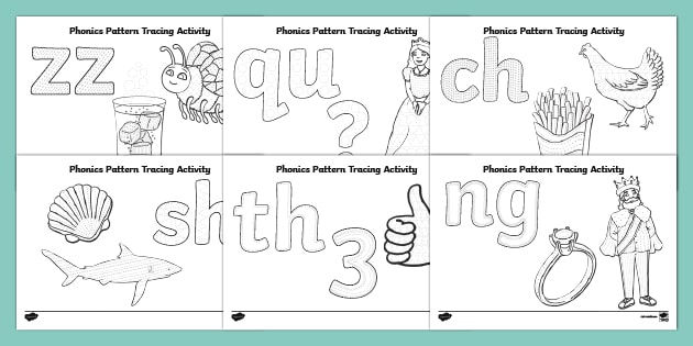 zz, qu, ch, sh, th, ng Phase 3 Phonics Pattern Tracing Activity zz, qu, ch, sh, th, ng Phase 3 Phonics Pattern Tracing Activity