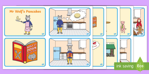 Story Sequencing Cards to Support Teaching on Mr Wolf's Pancakes - mr wolfs
