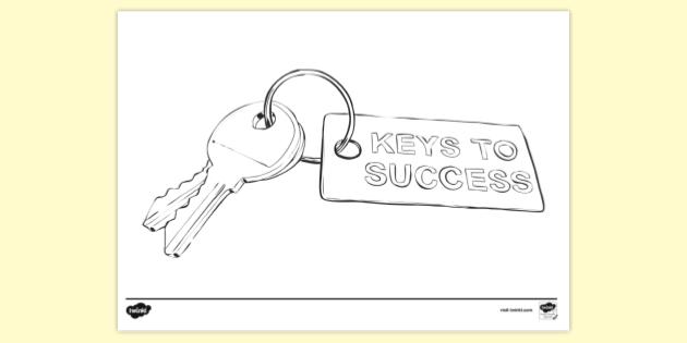 FREE! - Keys to Success Colouring Sheet (teacher made)