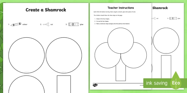 Create a Shamrock Worksheet (teacher made)