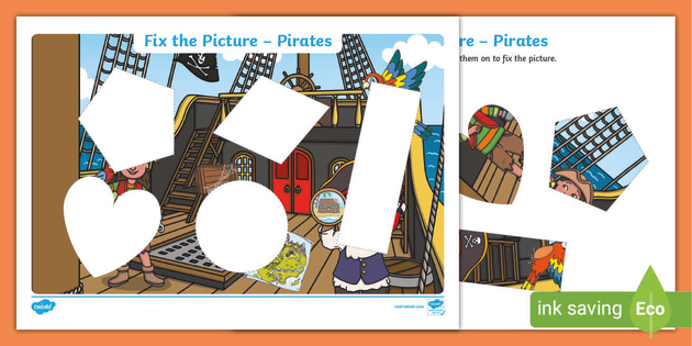 Pirates Fix the Picture Activity | Twinkl (teacher made)