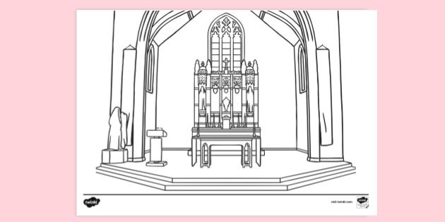 Cleared Altar Colouring | Colouring Sheets
