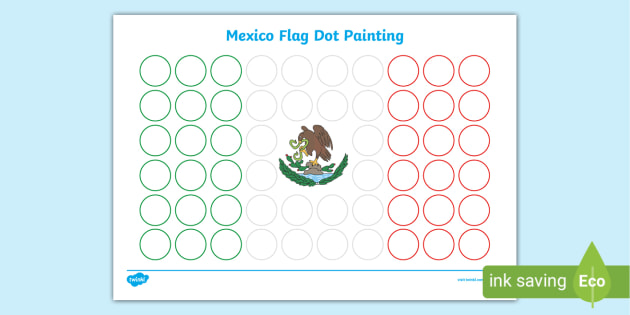 FREE! - Mexico Flag Dot Painting Worksheet (teacher made)