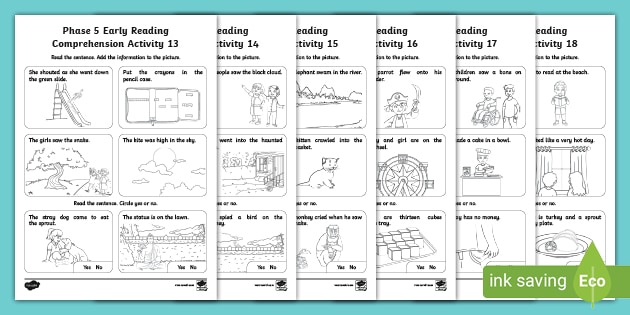 Phase 5 EYFS Reading Comprehensions Set 3 (teacher made)