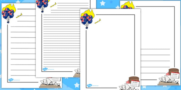 Australia Day Page Borders Portrait - australia, page borders