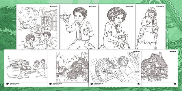 Hansel and Gretel Fairy Tale KS2 Colouring Pages
