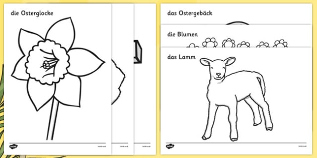 Easter Colouring Images German (teacher made)