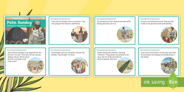 Palm Sunday Shortened Story Sequencing Cards (teacher made)