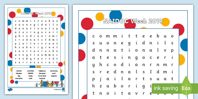 NAIDOC Week 2019 Word Search | Primary Teaching Resources