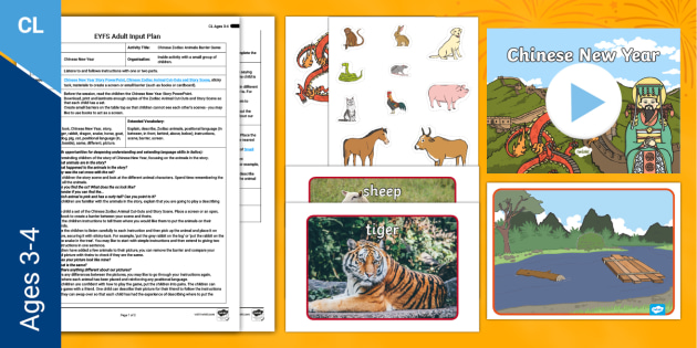 Chinese Zodiac Animals Barrier Game Plan and Resource Pack