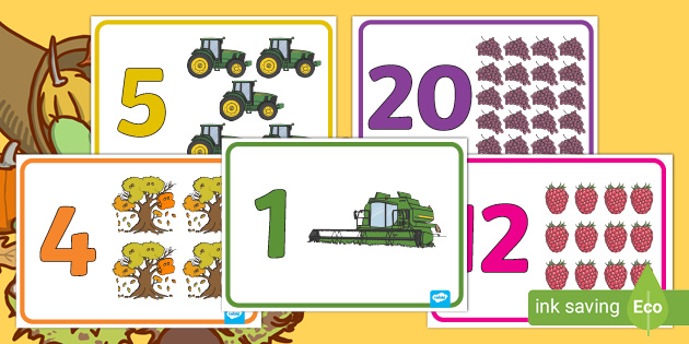 Autumn Number and Object Display Posters (1-20)