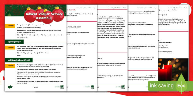 Advent Prayer Service Assembly Script (teacher made)