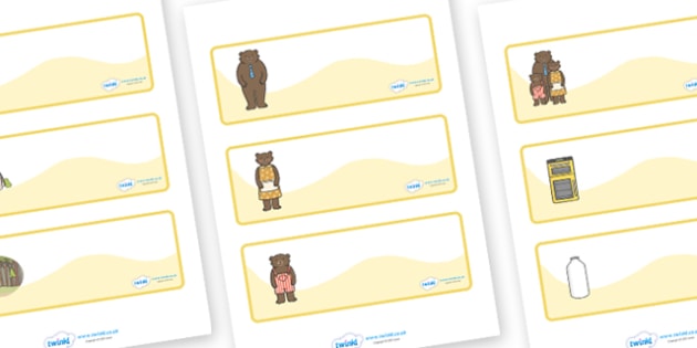 Goldilocks and the Three Bears editable Drawer, Peg, Name Labels