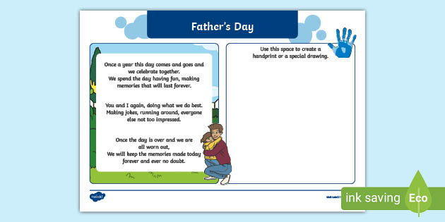 Father's Day Poem and Handprint Art | Primary Resources