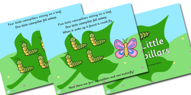 Five Little Caterpillars Minibeast Counting PowerPoint