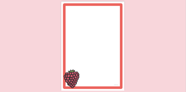 FREE! - Simple Blank Raspberry Page Border | Page Borders | Twinkl