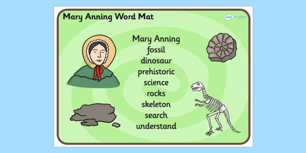 Mary Anning Word Mat - mary anning, word mat, topic words, topic