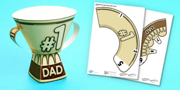 3D Fathers Day Paper Trophy Template F 2 Australia