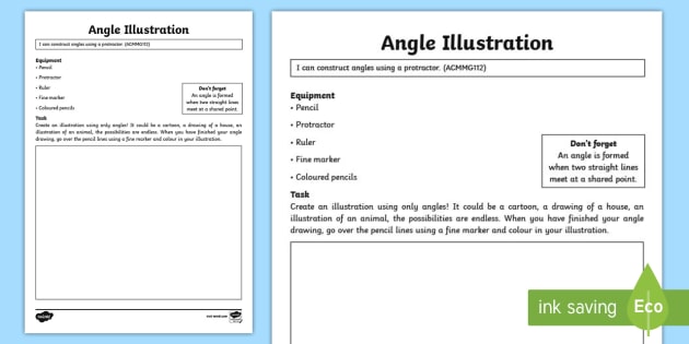 Angle Illustration Worksheet / Worksheet (teacher made)
